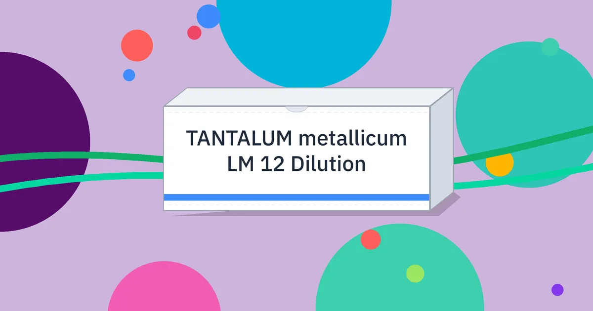 Symbolbild: Packung mit der Aufschrift TANTALUM metallicum LM 12 Dilution (PZN 13213499) – Verfügbarkeit und Bezug in Apotheken in Frankfurt am Main