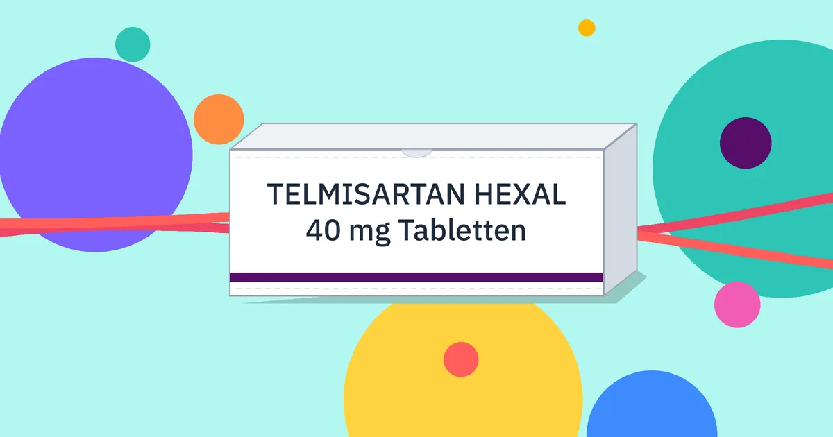 Symbolbild: Packung mit der Aufschrift TELMISARTAN HEXAL 40 mg Tabletten (PZN 10014256) – Verfügbarkeit und Bezug in Apotheken in Frankfurt am Main