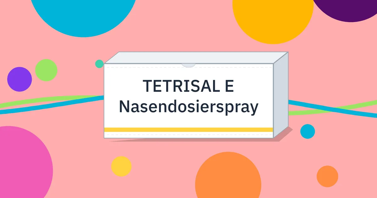 Symbolbild: Packung mit der Aufschrift TETRISAL E Nasendosierspray (PZN 00115832) – Verfügbarkeit und Bezug in Apotheken in Frankfurt am Main