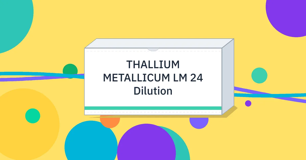 Symbolbild: Packung mit der Aufschrift THALLIUM METALLICUM LM 24 Dilution (PZN 10919299) – Verfügbarkeit und Bezug in Apotheken in Frankfurt am Main