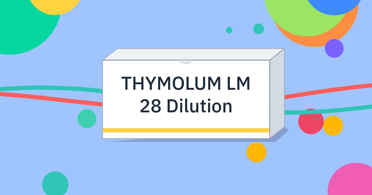Symbolbild: Packung mit der Aufschrift THYMOLUM LM 28 Dilution (PZN 13222676) – Verfügbarkeit und Bezug in Apotheken in Frankfurt am Main