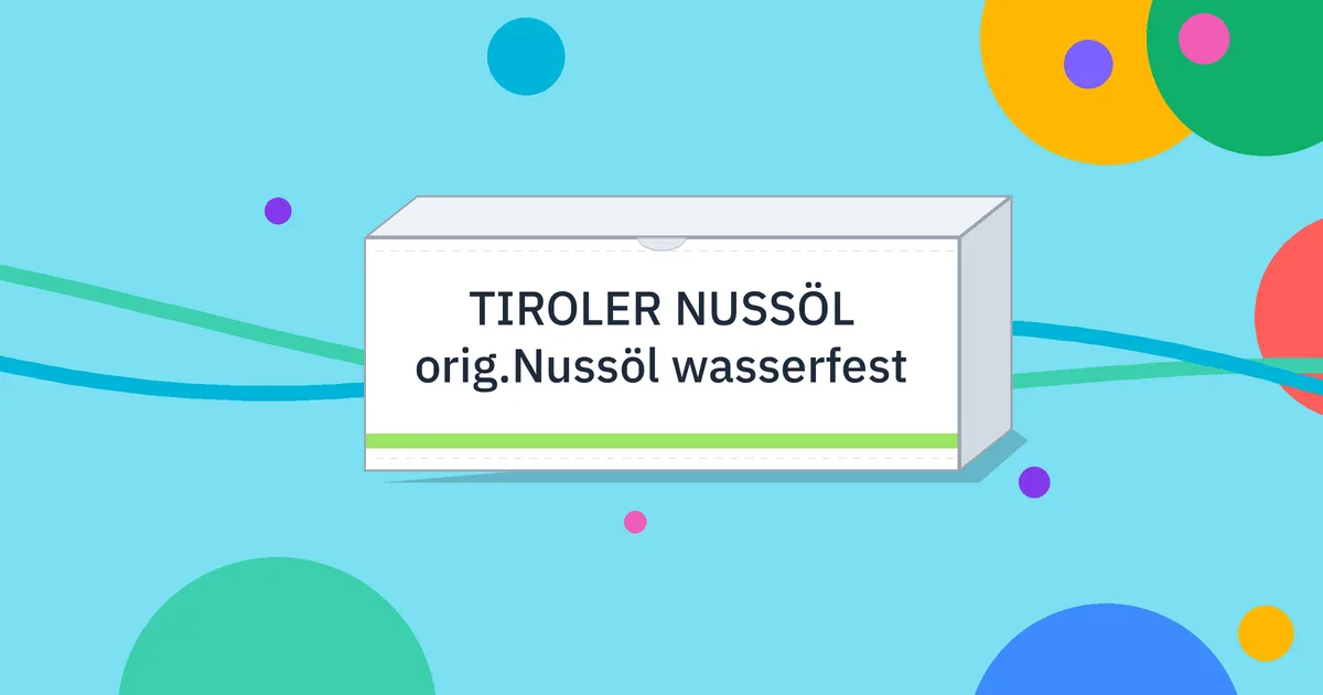 Symbolbild: Packung mit der Aufschrift TIROLER NUSSÖL orig.Nussöl wasserfest (PZN 05960236) – Verfügbarkeit und Bezug in Apotheken in Frankfurt am Main