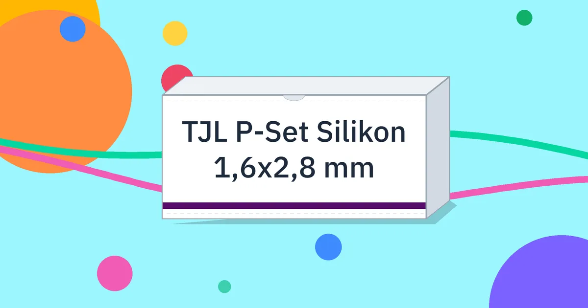 Symbolbild: Packung mit der Aufschrift TJL P-Set Silikon 1,6x2,8 mm (PZN 17588233) – Verfügbarkeit und Bezug in Apotheken in Frankfurt am Main