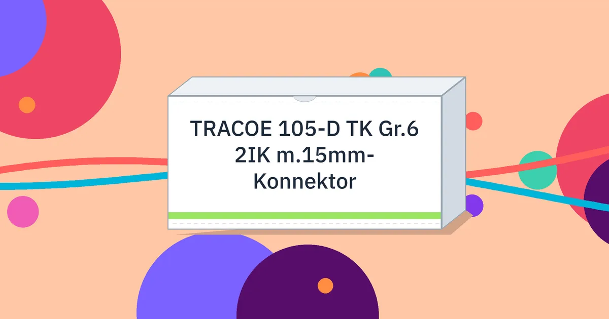 Symbolbild: Packung mit der Aufschrift TRACOE 105-D TK Gr.6 2IK m.15mm-Konnektor (PZN 02359260) – Verfügbarkeit und Bezug in Apotheken in Frankfurt am Main