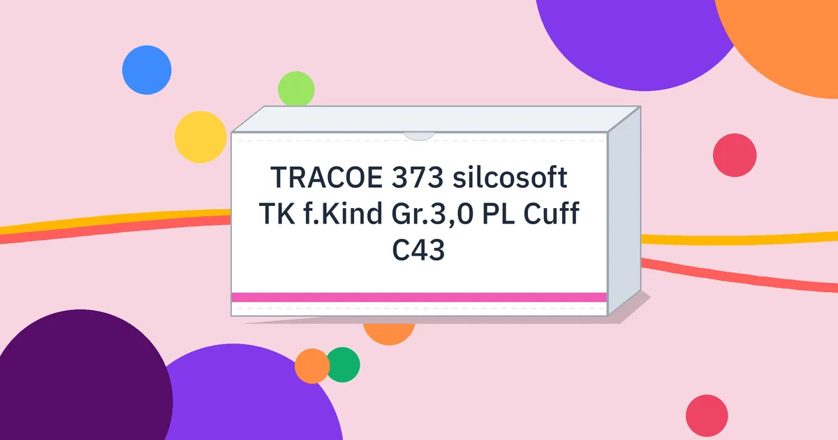 Symbolbild: Packung mit der Aufschrift TRACOE 373 silcosoft TK f.Kind Gr.3,0 PL Cuff C43 (PZN 14316942) – Verfügbarkeit und Bezug in Apotheken in Frankfurt am Main