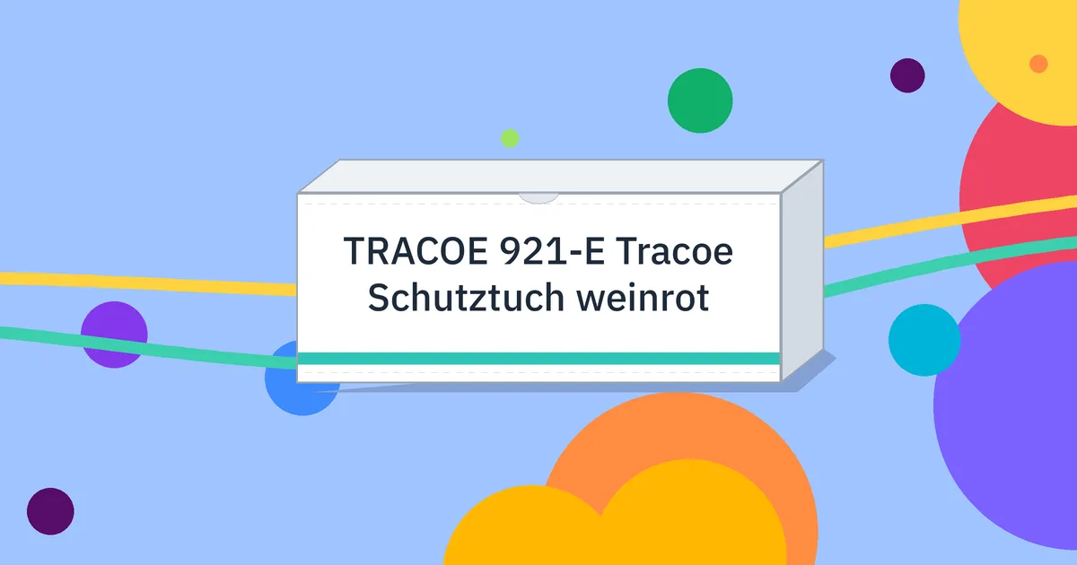 Symbolbild: Packung mit der Aufschrift TRACOE 921-E Tracoe Schutztuch weinrot (PZN 02721318) – Verfügbarkeit und Bezug in Apotheken in Frankfurt am Main