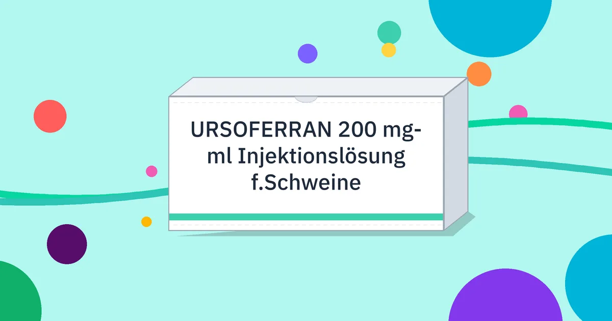 Symbolbild: Packung mit der Aufschrift URSOFERRAN 200 mg-ml Injektionslösung f.Schweine (PZN 09942086) – Verfügbarkeit und Bezug in Apotheken in Frankfurt am Main