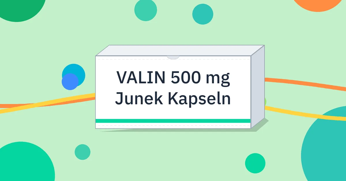Symbolbild: Packung mit der Aufschrift VALIN 500 mg Junek Kapseln (PZN 00135912) – Verfügbarkeit und Bezug in Apotheken in Frankfurt am Main
