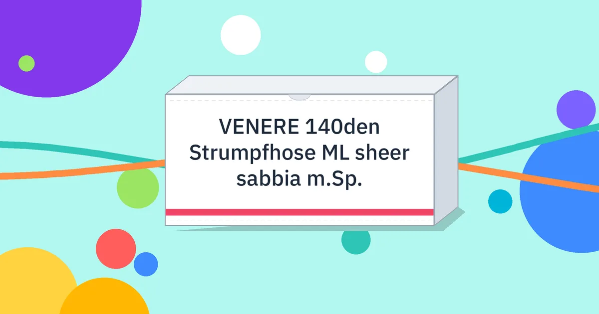 Symbolbild: Packung mit der Aufschrift VENERE 140den Strumpfhose ML sheer sabbia m.Sp. (PZN 16171123) – Verfügbarkeit und Bezug in Apotheken in Frankfurt am Main