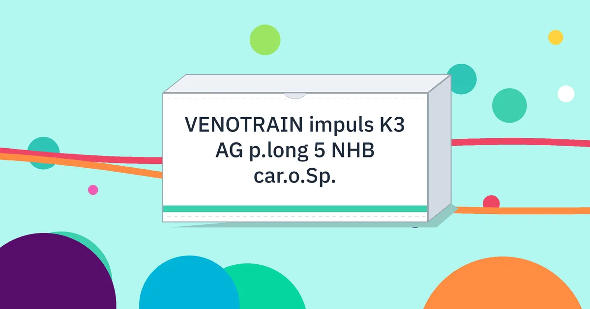Symbolbild: Packung mit der Aufschrift VENOTRAIN impuls K3 AG p.long 5 NHB car.o.Sp. (PZN 08421445) – Verfügbarkeit und Bezug in Apotheken in Frankfurt am Main