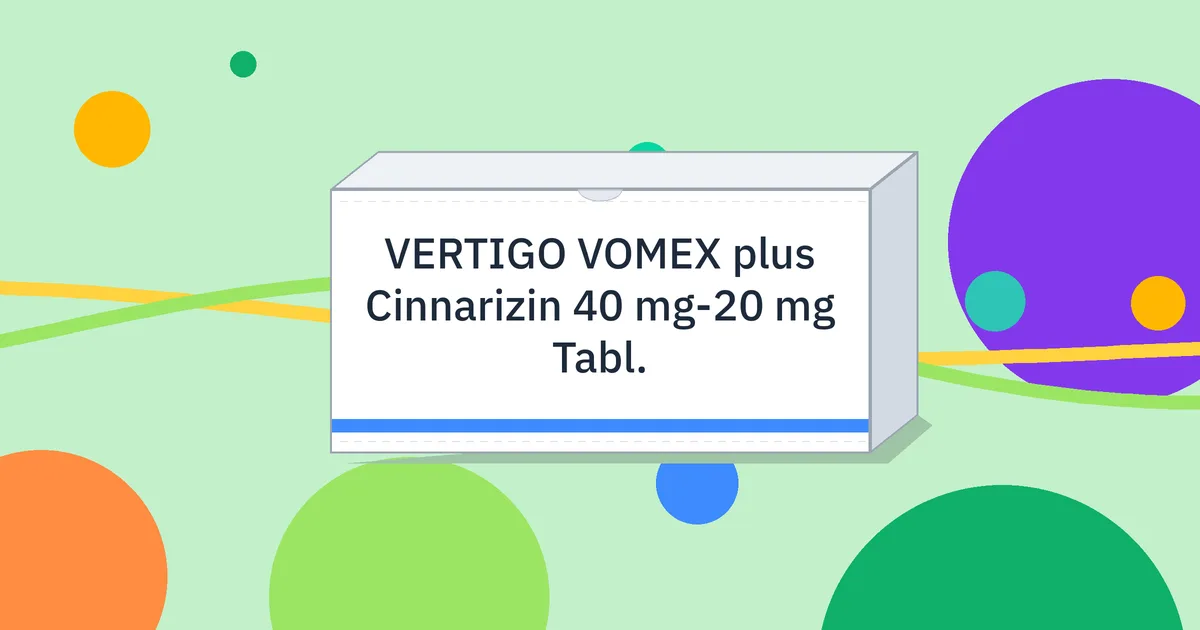 Symbolbild: Packung mit der Aufschrift VERTIGO VOMEX plus Cinnarizin 40 mg-20 mg Tabl. (PZN 11888477) – Verfügbarkeit und Bezug in Apotheken in Frankfurt am Main