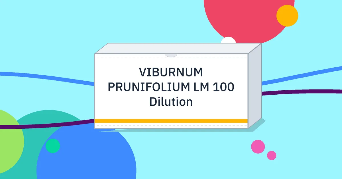 Symbolbild: Packung mit der Aufschrift VIBURNUM PRUNIFOLIUM LM 100 Dilution (PZN 13272378) – Verfügbarkeit und Bezug in Apotheken in Frankfurt am Main
