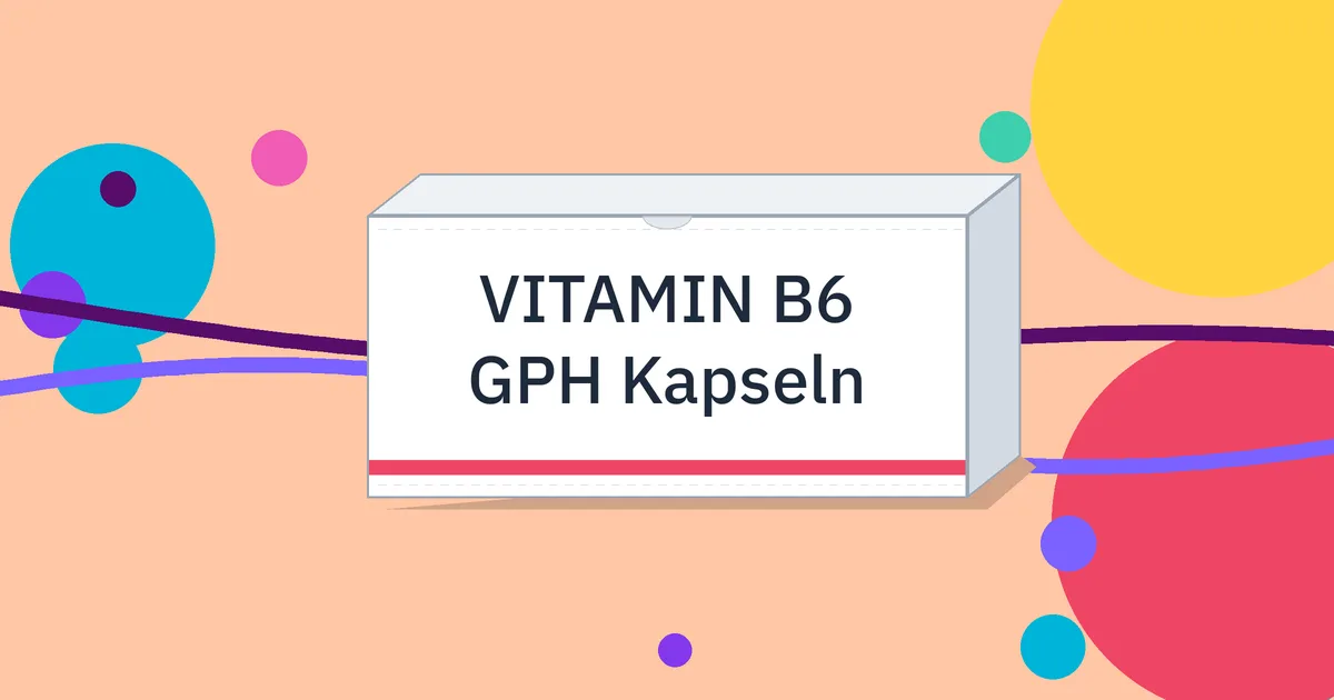 Symbolbild: Packung mit der Aufschrift VITAMIN B6 GPH Kapseln (PZN 02554139) – Verfügbarkeit und Bezug in Apotheken in Frankfurt am Main