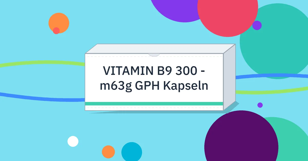 Symbolbild: Packung mit der Aufschrift VITAMIN B9 300 -m63g GPH Kapseln (PZN 09323259) – Verfügbarkeit und Bezug in Apotheken in Frankfurt am Main