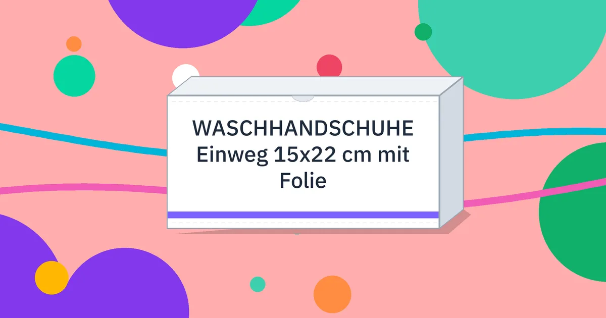 Symbolbild: Packung mit der Aufschrift WASCHHANDSCHUHE Einweg 15x22 cm mit Folie (PZN 00112704) – Verfügbarkeit und Bezug in Apotheken in Frankfurt am Main