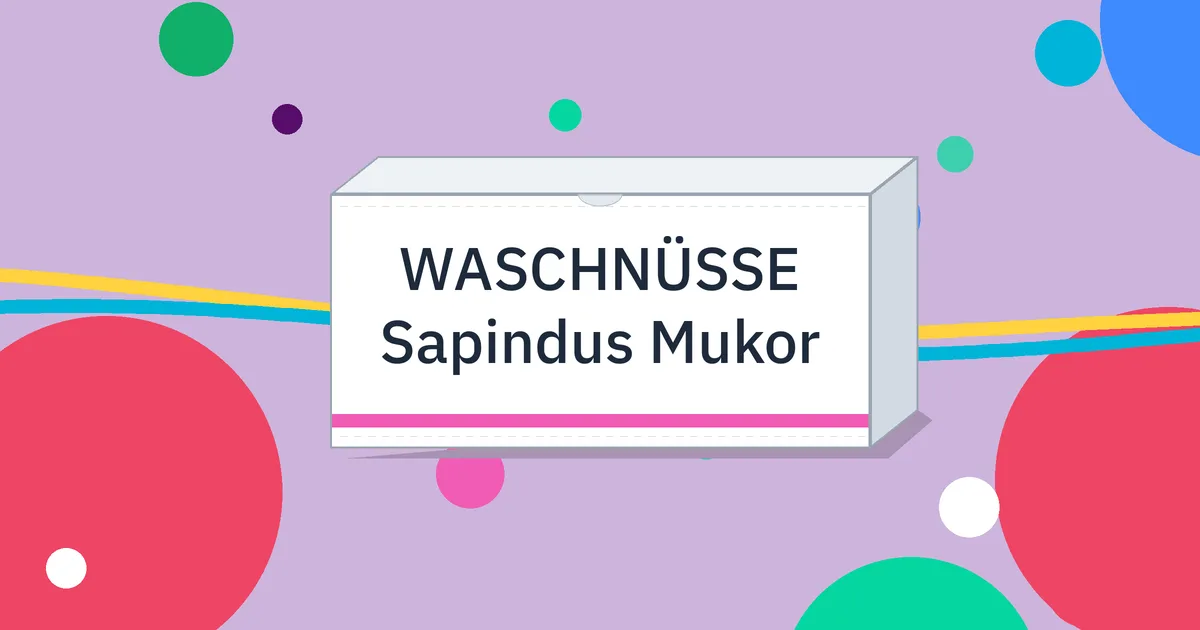 Symbolbild: Packung mit der Aufschrift WASCHNÜSSE Sapindus Mukor (PZN 00589122) – Verfügbarkeit und Bezug in Apotheken in Frankfurt am Main