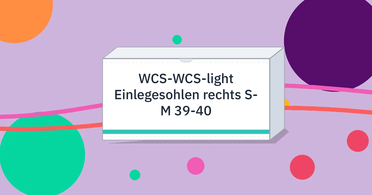 Symbolbild: Packung mit der Aufschrift WCS-WCS-light Einlegesohlen rechts S-M 39-40 (PZN 16631837) – Verfügbarkeit und Bezug in Apotheken in Frankfurt am Main