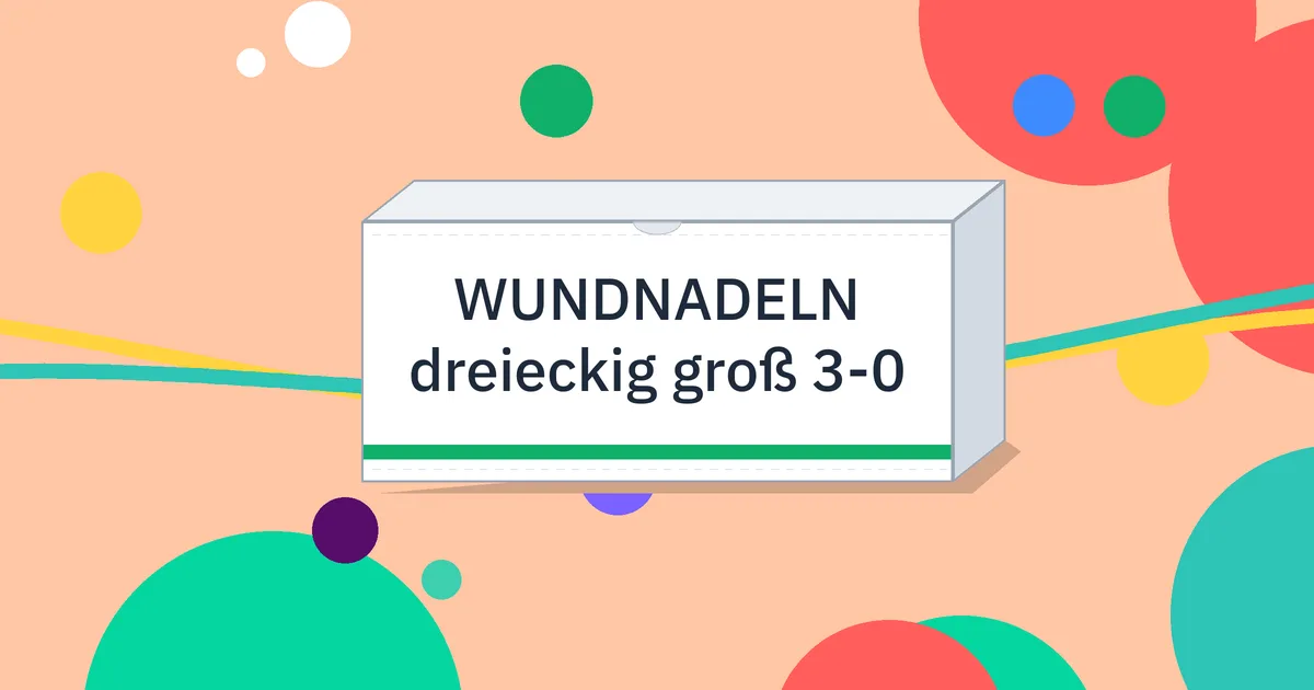 Symbolbild: Packung mit der Aufschrift WUNDNADELN dreieckig groß 3-0 (PZN 02009784) – Verfügbarkeit und Bezug in Apotheken in Frankfurt am Main