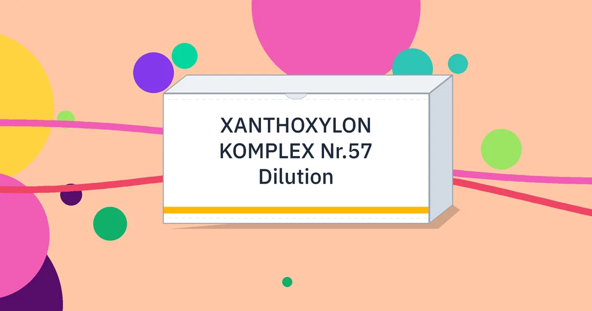 Symbolbild: Packung mit der Aufschrift XANTHOXYLON KOMPLEX Nr.57 Dilution (PZN 01136799) – Verfügbarkeit und Bezug in Apotheken in Frankfurt am Main