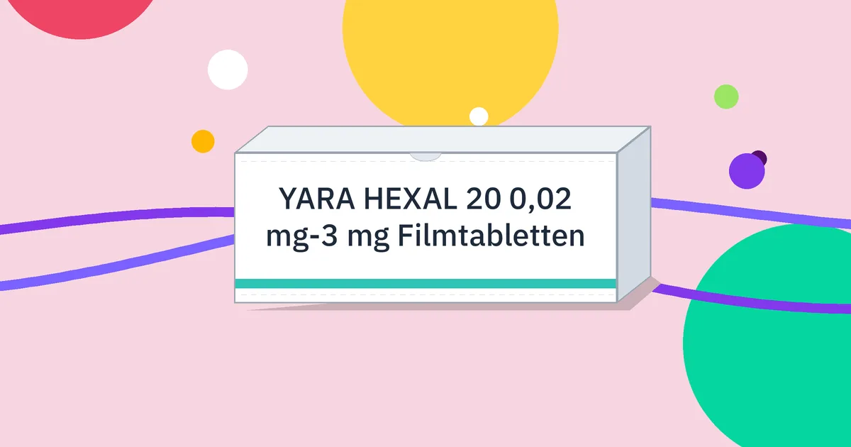 Symbolbild: Packung mit der Aufschrift YARA HEXAL 20 0,02 mg-3 mg Filmtabletten (PZN 11157443) – Verfügbarkeit und Bezug in Apotheken in Frankfurt am Main
