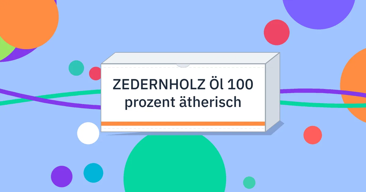 Symbolbild: Packung mit der Aufschrift ZEDERNHOLZ Öl 100 prozent ätherisch (PZN 07616916) – Verfügbarkeit und Bezug in Apotheken in Frankfurt am Main