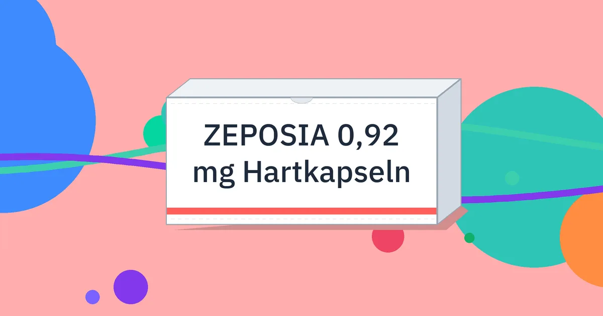 Symbolbild: Packung mit der Aufschrift ZEPOSIA 0,92 mg Hartkapseln (PZN 18722171) – Verfügbarkeit und Bezug in Apotheken in Frankfurt am Main