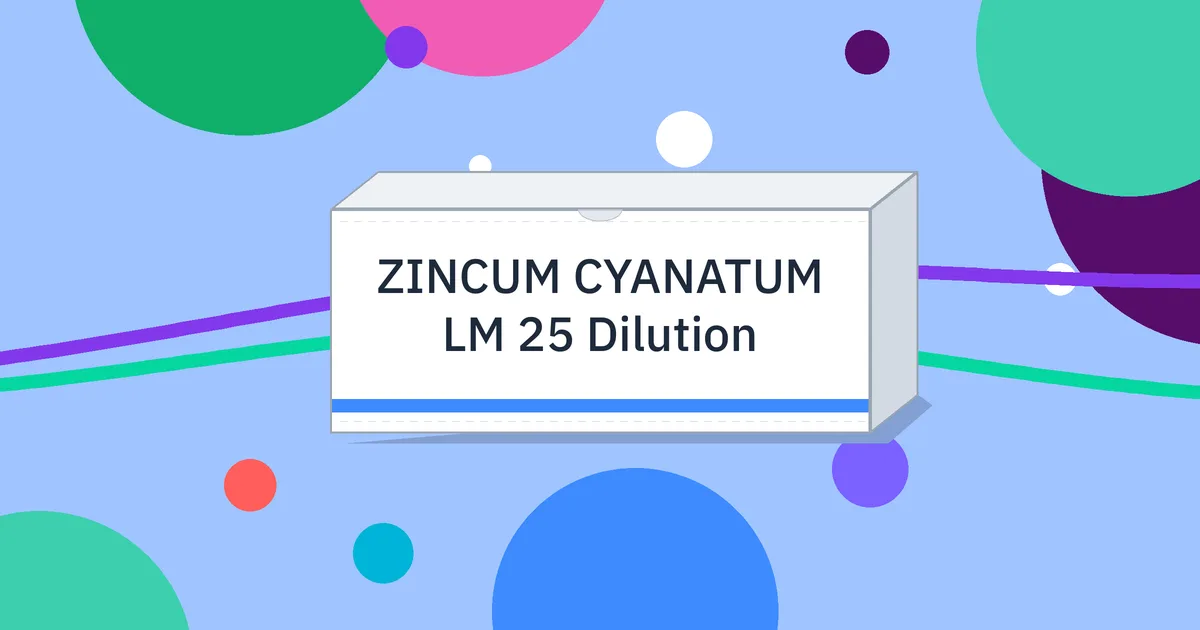 Symbolbild: Packung mit der Aufschrift ZINCUM CYANATUM LM 25 Dilution (PZN 13292582) – Verfügbarkeit und Bezug in Apotheken in Frankfurt am Main