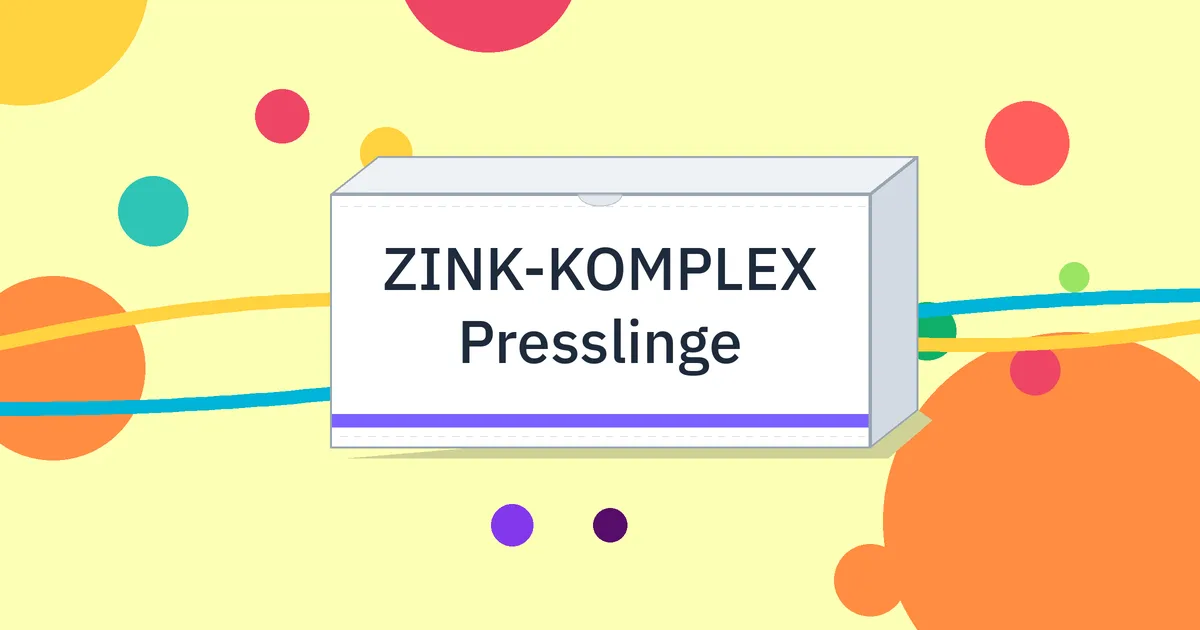 Symbolbild: Packung mit der Aufschrift ZINK-KOMPLEX Presslinge (PZN 16632311) – Verfügbarkeit und Bezug in Apotheken in Frankfurt am Main