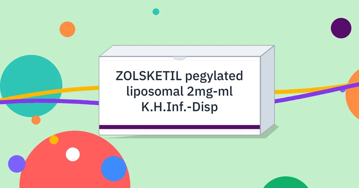 Symbolbild: Packung mit der Aufschrift ZOLSKETIL pegylated liposomal 2mg-ml K.H.Inf.-Disp (PZN 19384486) – Verfügbarkeit und Bezug in Apotheken in Frankfurt am Main