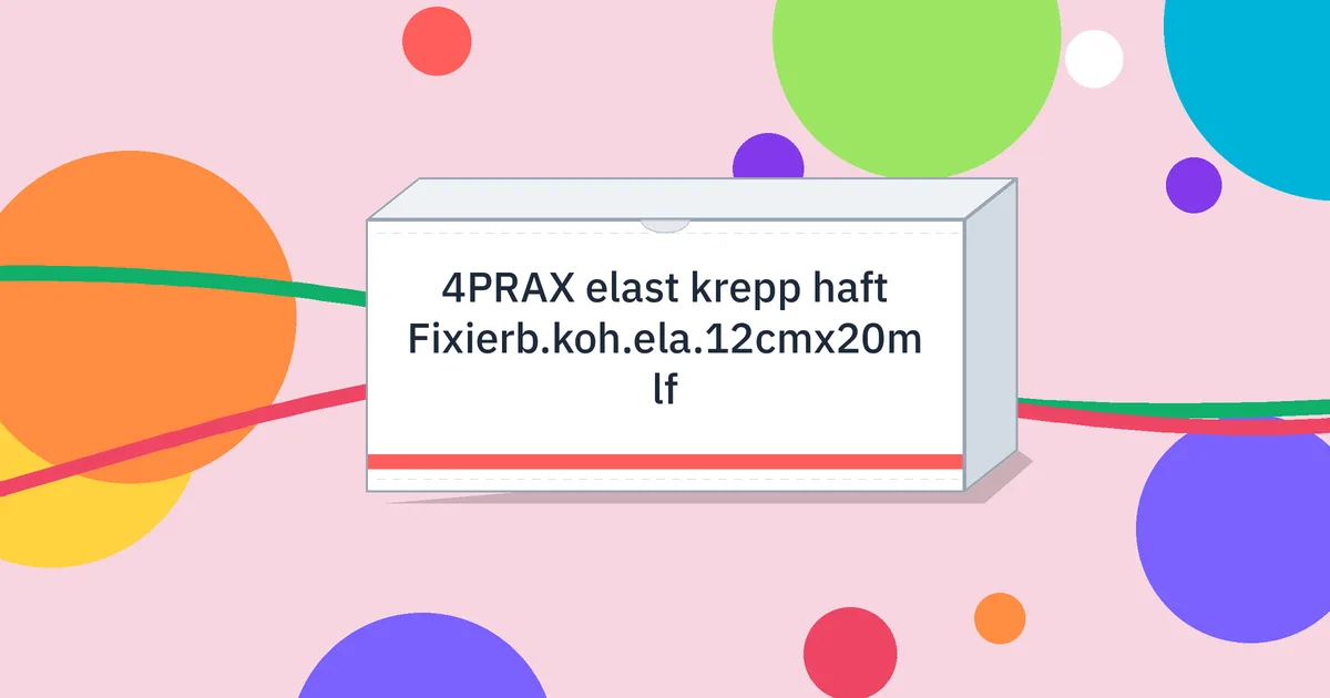 Symbolbild: Packung mit der Aufschrift 4PRAX elast krepp haft Fixierb.koh.ela.12cmx20m lf (PZN 20230423) – Verfügbarkeit und Bezug in Apotheken in Frankfurt am Main