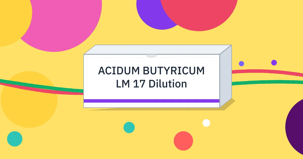 Symbolbild: Packung mit der Aufschrift ACIDUM BUTYRICUM LM 17 Dilution (PZN 13270764) – Verfügbarkeit und Bezug in Apotheken in Frankfurt am Main
