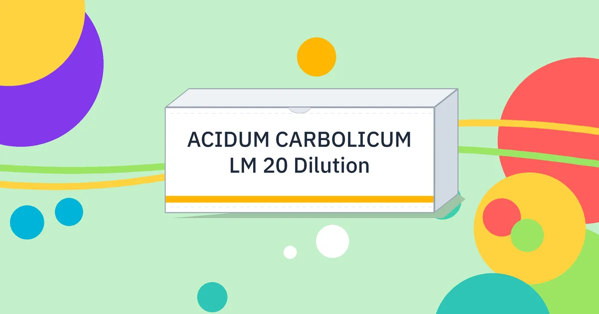Symbolbild: Packung mit der Aufschrift ACIDUM CARBOLICUM LM 20 Dilution (PZN 13271812) – Verfügbarkeit und Bezug in Apotheken in Frankfurt am Main