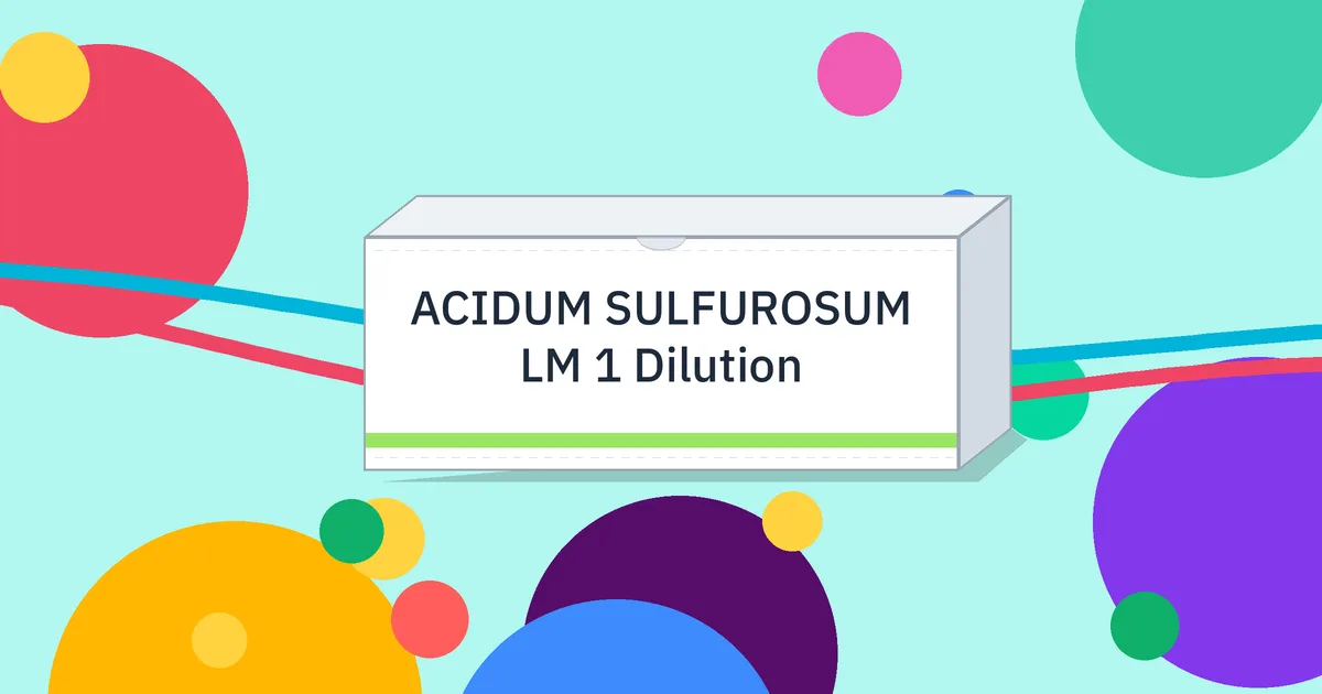 Symbolbild: Packung mit der Aufschrift ACIDUM SULFUROSUM LM 1 Dilution (PZN 13284536) – Verfügbarkeit und Bezug in Apotheken in Frankfurt am Main