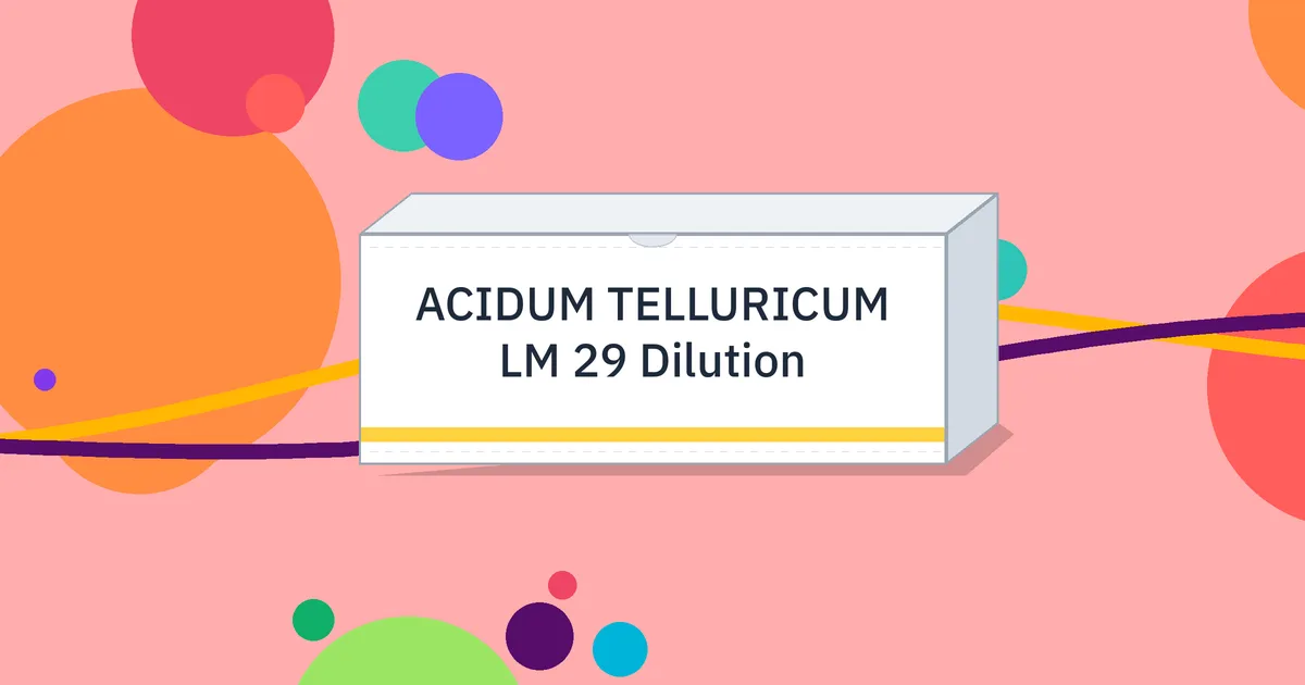 Symbolbild: Packung mit der Aufschrift ACIDUM TELLURICUM LM 29 Dilution (PZN 13288132) – Verfügbarkeit und Bezug in Apotheken in Frankfurt am Main
