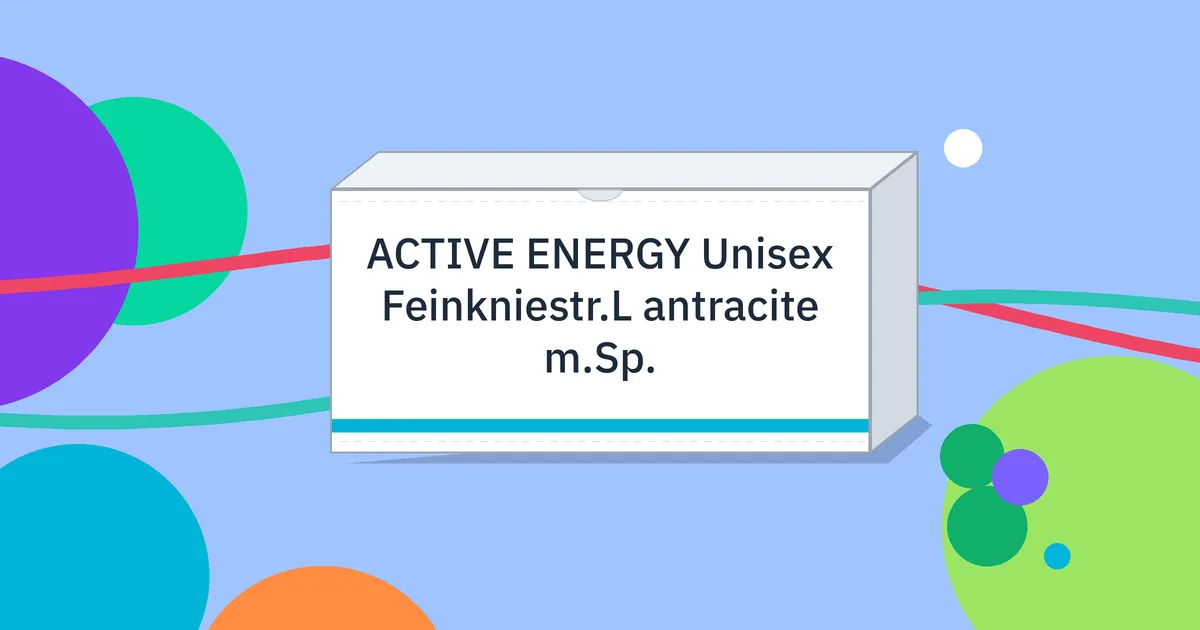 Symbolbild: Packung mit der Aufschrift ACTIVE ENERGY Unisex Feinkniestr.L antracite m.Sp. (PZN 06448434) – Verfügbarkeit und Bezug in Apotheken in Frankfurt am Main