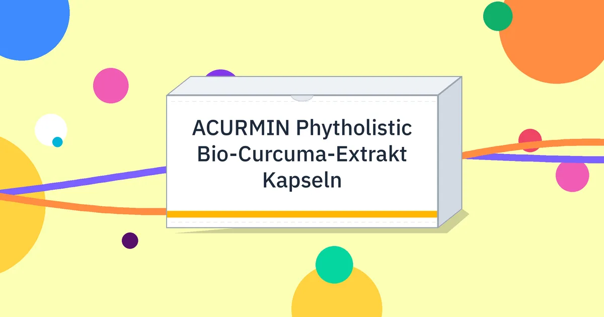 Symbolbild: Packung mit der Aufschrift ACURMIN Phytholistic Bio-Curcuma-Extrakt Kapseln (PZN 14178693) – Verfügbarkeit und Bezug in Apotheken in Frankfurt am Main