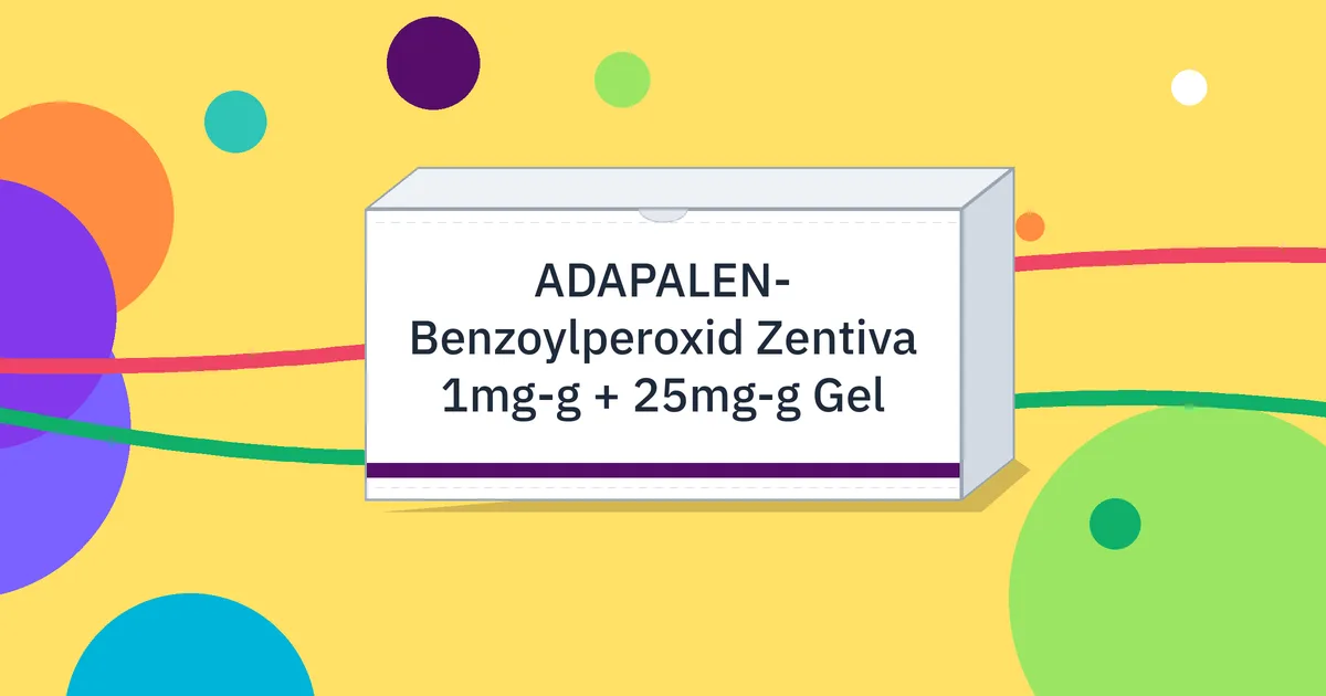 Symbolbild: Packung mit der Aufschrift ADAPALEN-Benzoylperoxid Zentiva 1mg-g + 25mg-g Gel (PZN 19495949) – Verfügbarkeit und Bezug in Apotheken in Frankfurt am Main