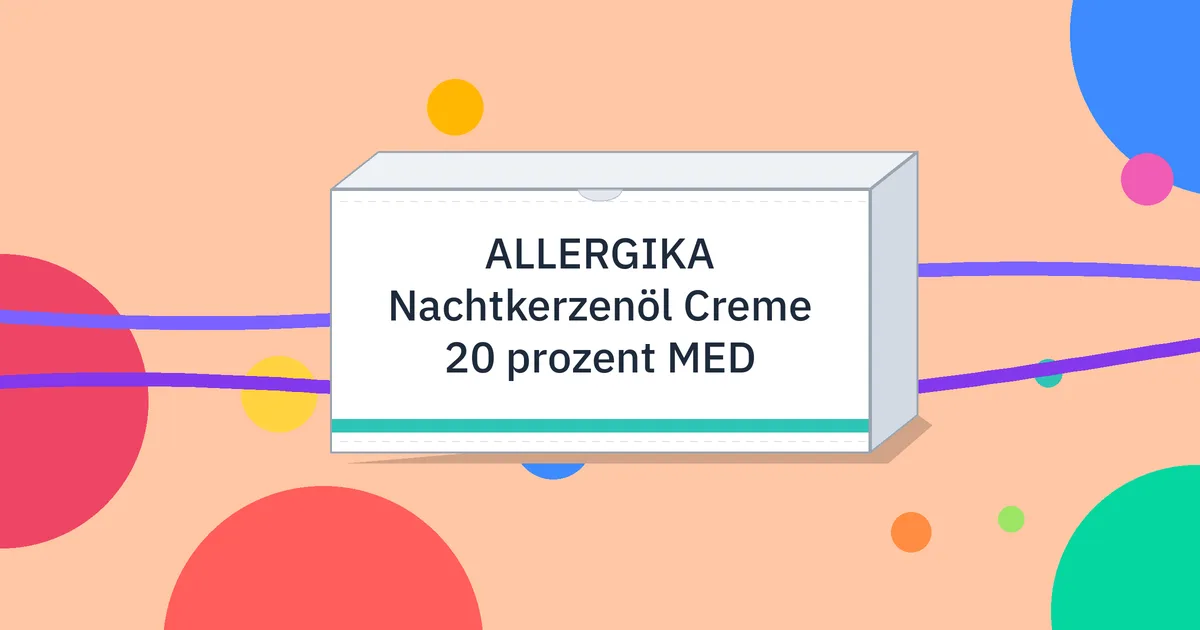 Symbolbild: Packung mit der Aufschrift ALLERGIKA Nachtkerzenöl Creme 20 prozent MED (PZN 17576589) – Verfügbarkeit und Bezug in Apotheken in Frankfurt am Main