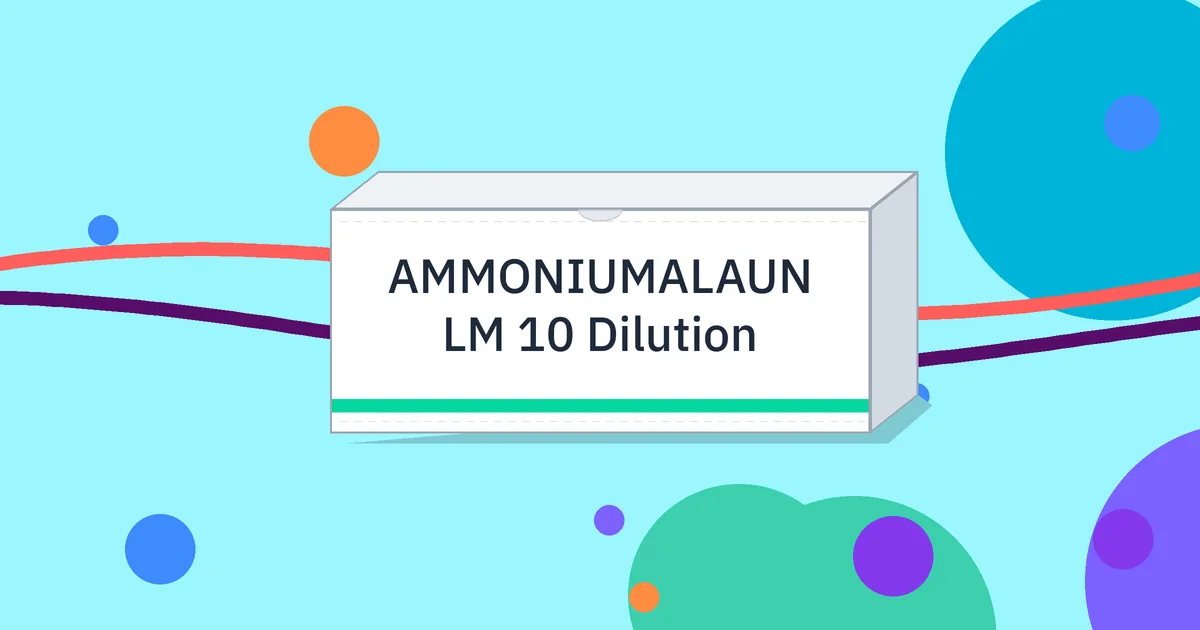 Symbolbild: Packung mit der Aufschrift AMMONIUMALAUN LM 10 Dilution (PZN 13324603) – Verfügbarkeit und Bezug in Apotheken in Frankfurt am Main