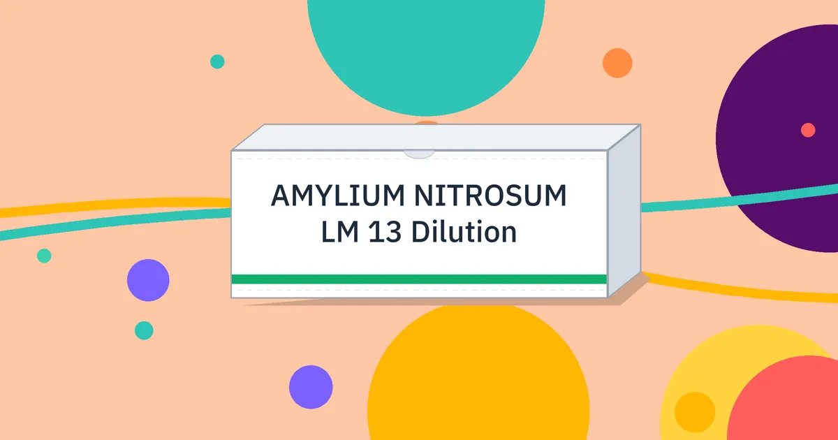 Symbolbild: Packung mit der Aufschrift AMYLIUM NITROSUM LM 13 Dilution (PZN 13326513) – Verfügbarkeit und Bezug in Apotheken in Frankfurt am Main