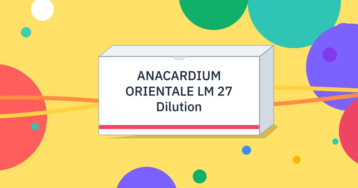 Symbolbild: Packung mit der Aufschrift ANACARDIUM ORIENTALE LM 27 Dilution (PZN 12762146) – Verfügbarkeit und Bezug in Apotheken in Frankfurt am Main
