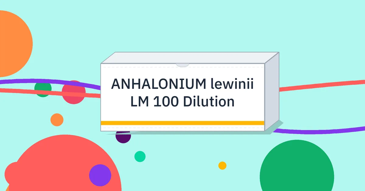 Symbolbild: Packung mit der Aufschrift ANHALONIUM lewinii LM 100 Dilution (PZN 13369209) – Verfügbarkeit und Bezug in Apotheken in Frankfurt am Main