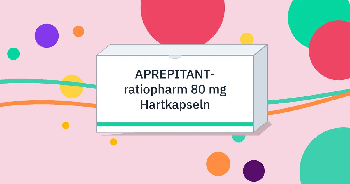 Symbolbild: Packung mit der Aufschrift APREPITANT-ratiopharm 80 mg Hartkapseln (PZN 14261738) – Verfügbarkeit und Bezug in Apotheken in Frankfurt am Main
