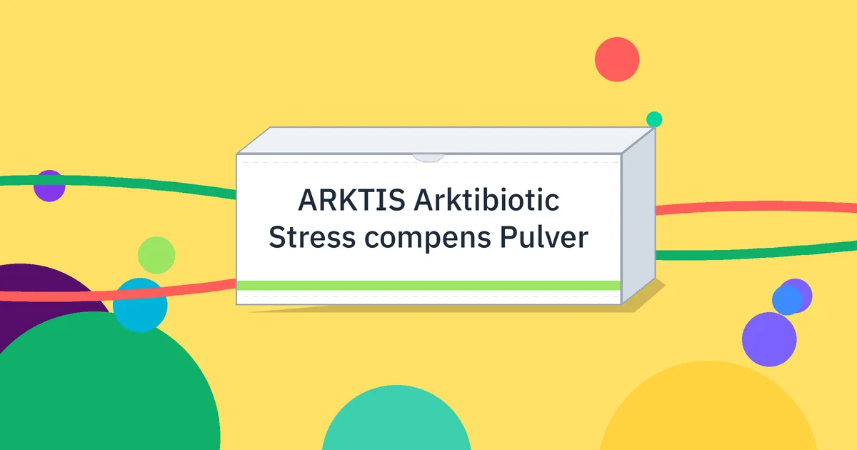 Symbolbild: Packung mit der Aufschrift ARKTIS Arktibiotic Stress compens Pulver (PZN 16024451) – Verfügbarkeit und Bezug in Apotheken in Frankfurt am Main