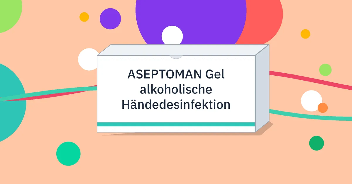 Symbolbild: Packung mit der Aufschrift ASEPTOMAN Gel alkoholische Händedesinfektion (PZN 19228935) – Verfügbarkeit und Bezug in Apotheken in Frankfurt am Main