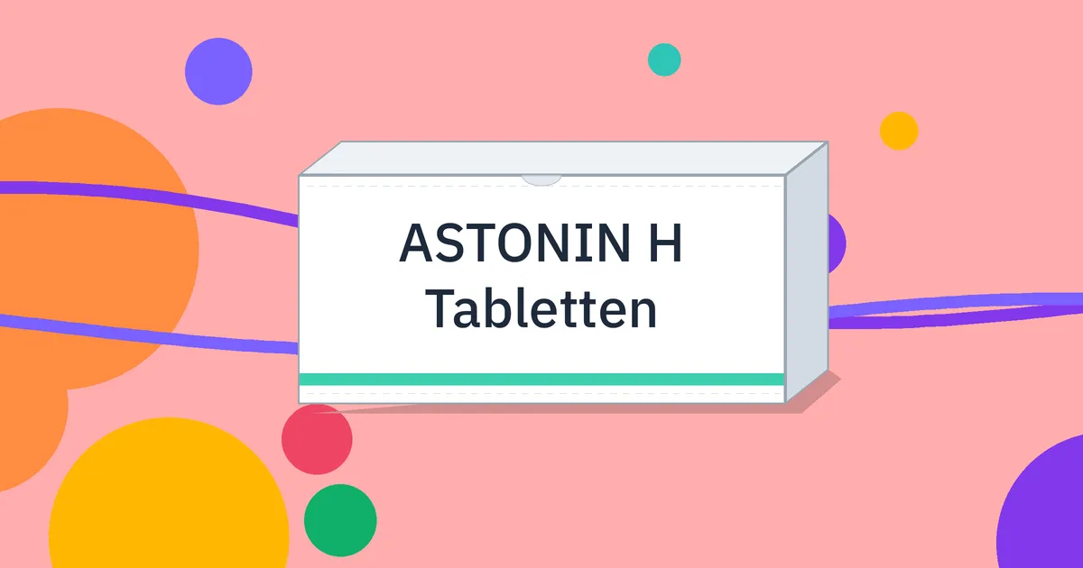 Symbolbild: Packung mit der Aufschrift ASTONIN H Tabletten (PZN 07581336) – Verfügbarkeit und Bezug in Apotheken in Frankfurt am Main