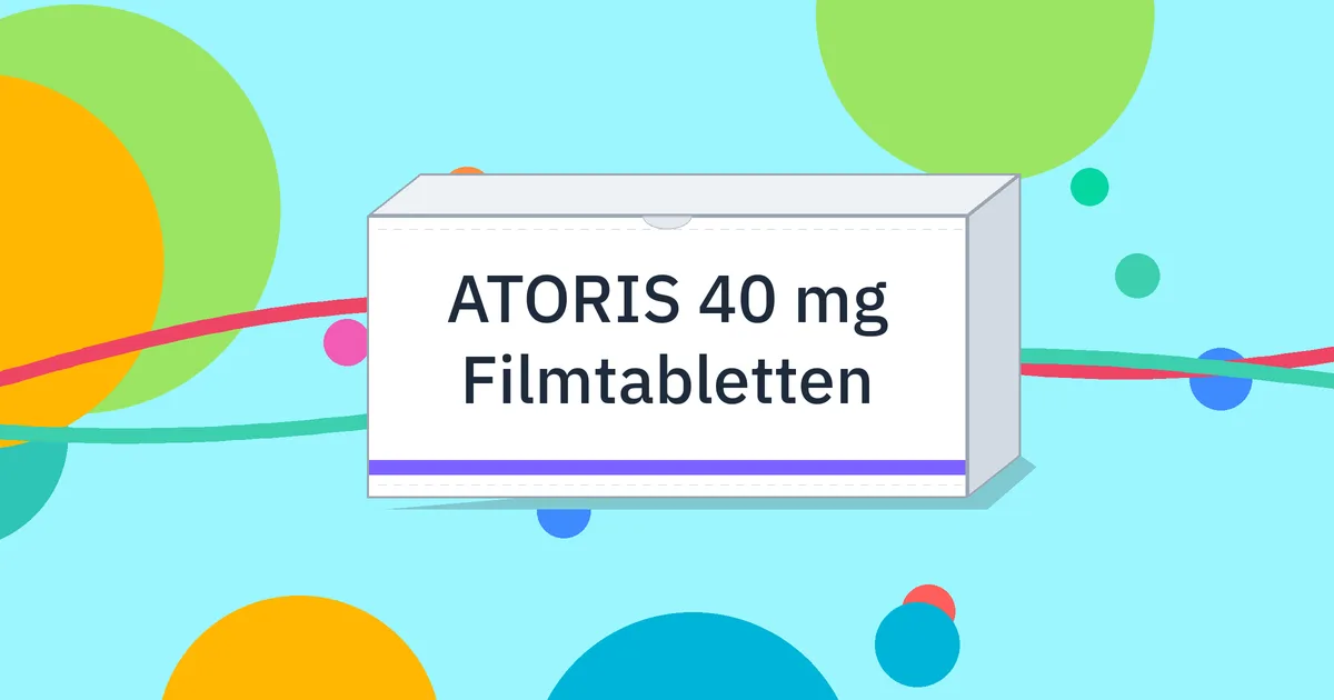 Symbolbild: Packung mit der Aufschrift ATORIS 40 mg Filmtabletten (PZN 09633770) – Verfügbarkeit und Bezug in Apotheken in Frankfurt am Main
