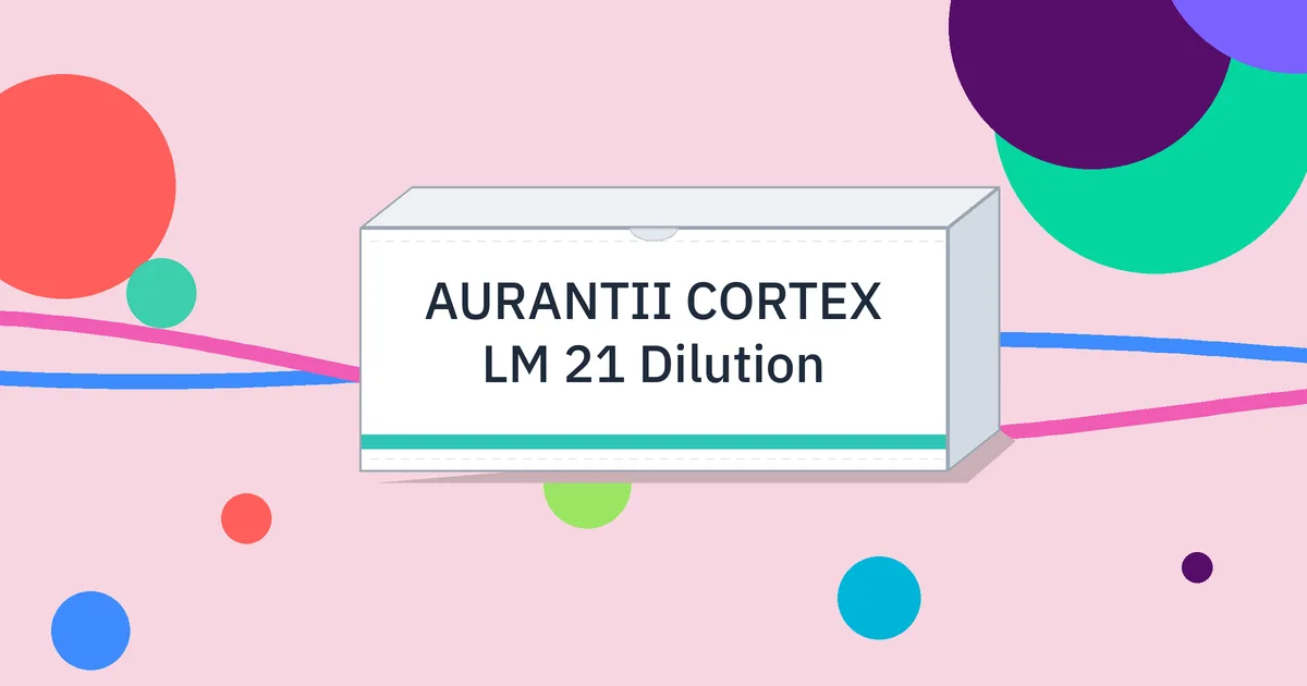 Symbolbild: Packung mit der Aufschrift AURANTII CORTEX LM 21 Dilution (PZN 13373240) – Verfügbarkeit und Bezug in Apotheken in Frankfurt am Main