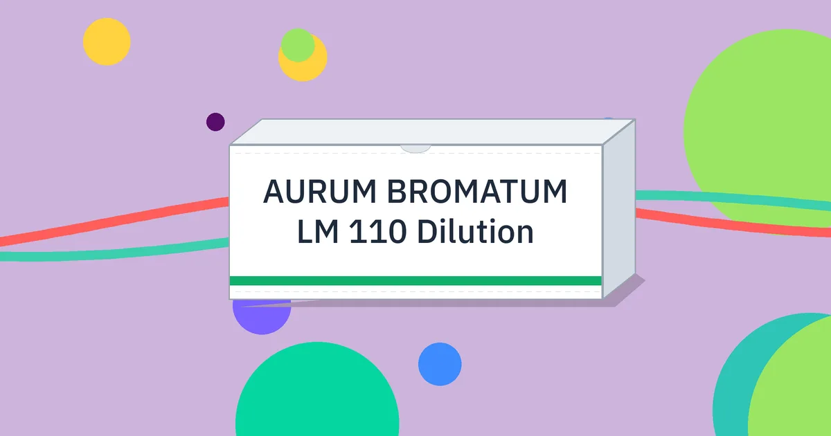 Symbolbild: Packung mit der Aufschrift AURUM BROMATUM LM 110 Dilution (PZN 12784053) – Verfügbarkeit und Bezug in Apotheken in Frankfurt am Main