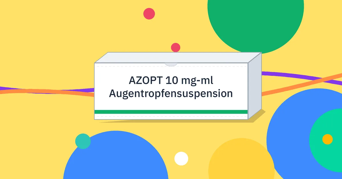 Symbolbild: Packung mit der Aufschrift AZOPT 10 mg-ml Augentropfensuspension (PZN 04649306) – Verfügbarkeit und Bezug in Apotheken in Frankfurt am Main
